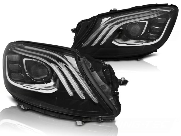 MERCEDES W222 Scheinwerfer Facelift-Look – Schwarz – Voll LED – Mit ILS ...